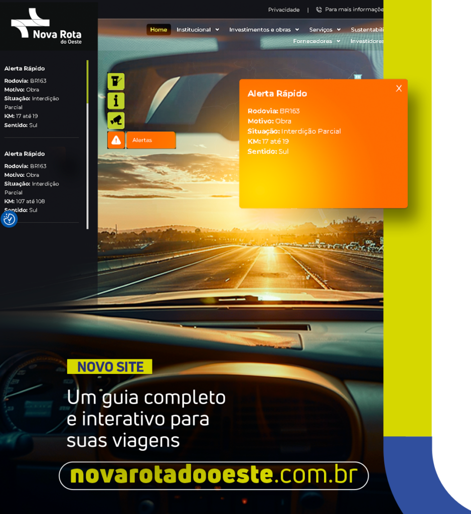 Nova Rota lança novo site: a maneira mais fácil de acompanhar a BR-163 ...